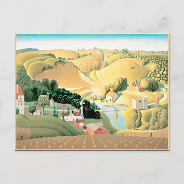 Grant Wood - Stone City, Iowa Postcard | Zazzle