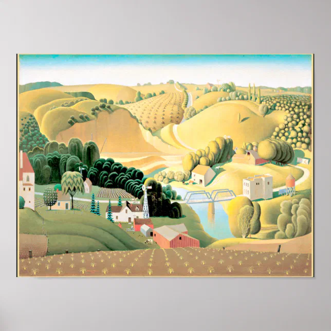 Grant Wood - Stone City, Iowa Poster | Zazzle