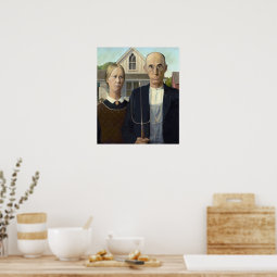 Grant Wood's American Gothic Poster | Zazzle
