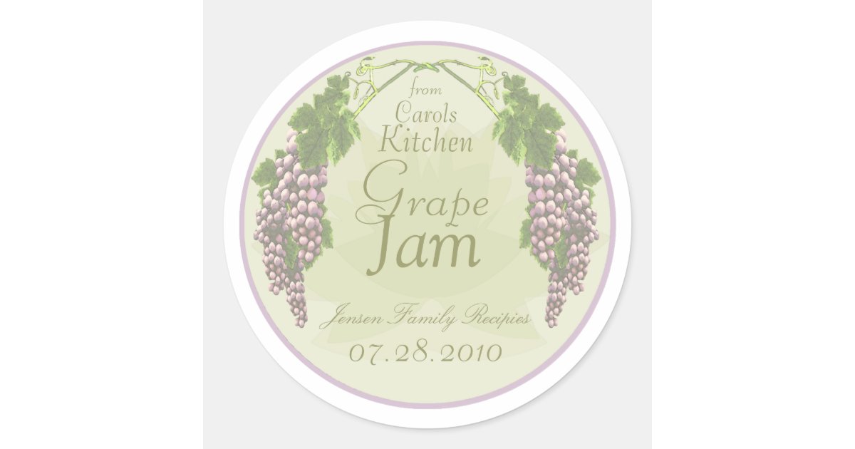 Grape Jam canning labels B | Zazzle