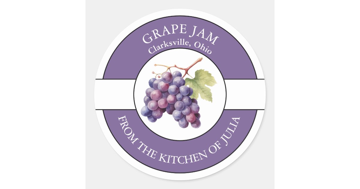Grape Jam Label | Zazzle