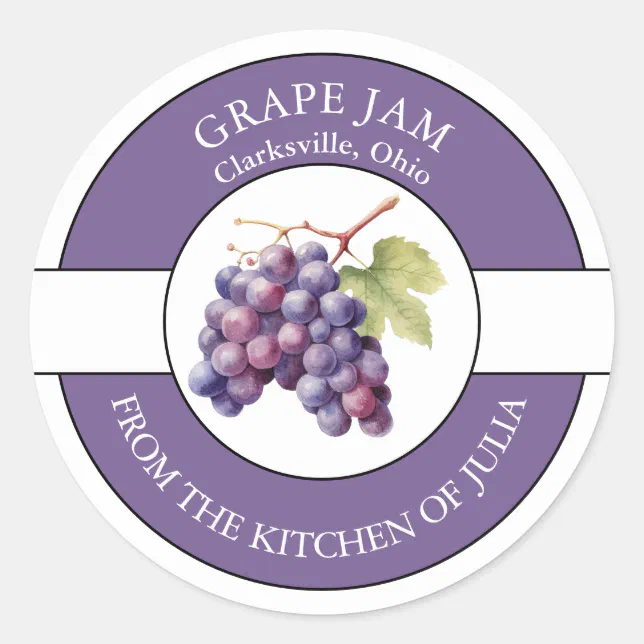 Grape Jam Label | Zazzle
