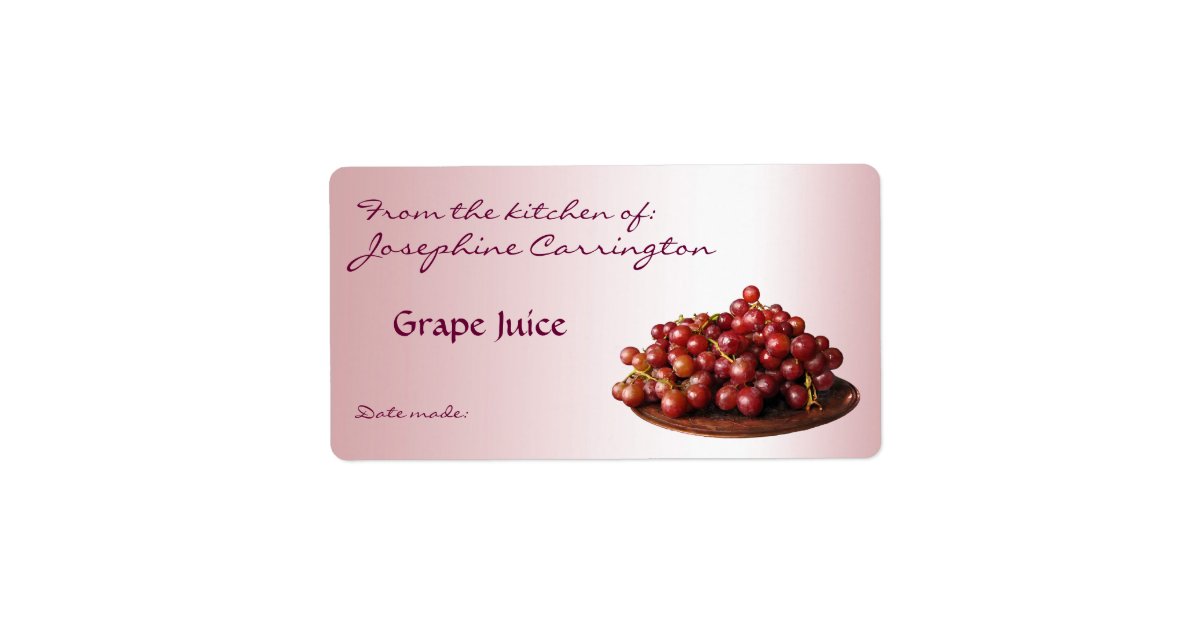 Grape Juice Canning Labels | Zazzle
