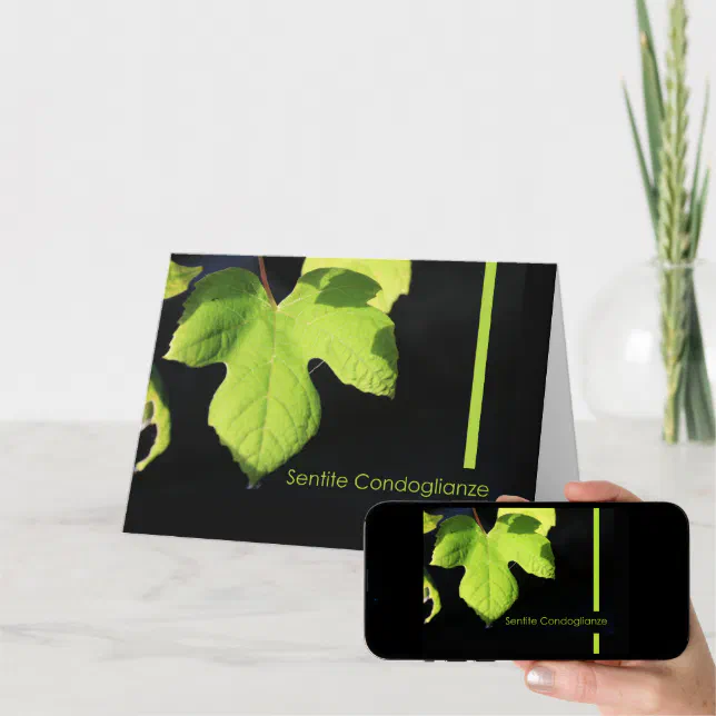 grape leaf Italian sympathy card | Zazzle