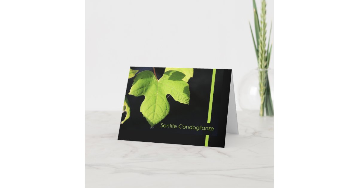 grape leaf Italian sympathy card | Zazzle
