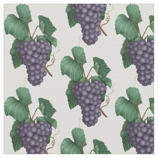 Grape pattern Kitchen pattern cotton twill fabric | Zazzle