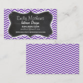 Grape Purple Chevron Stripes; Chalkboard look Business Card | Zazzle