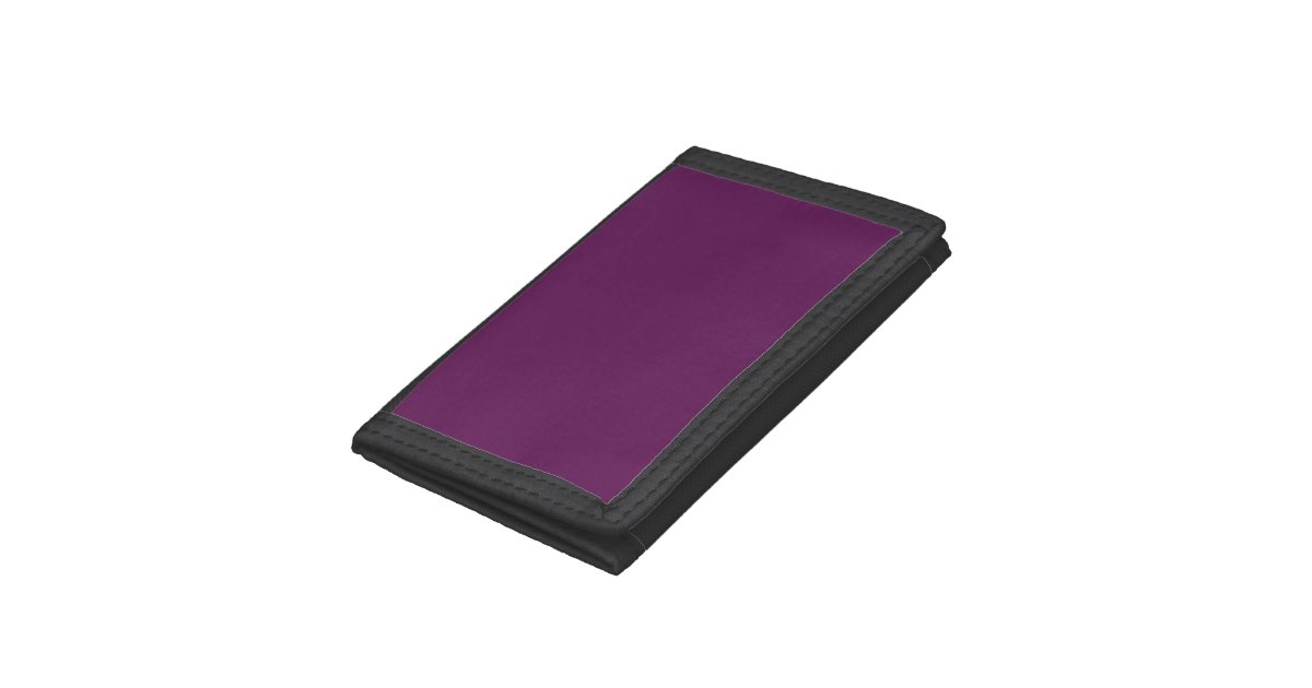 Grape purple (solid color) trifold wallet | Zazzle