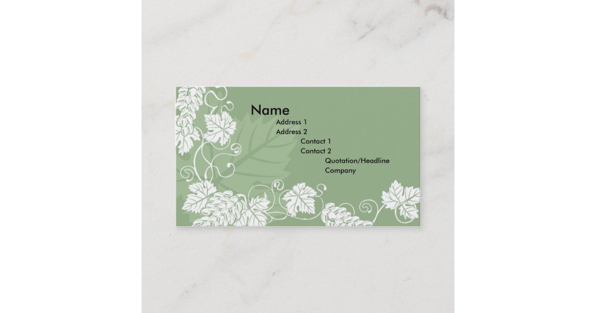 grape vine business card background | Zazzle