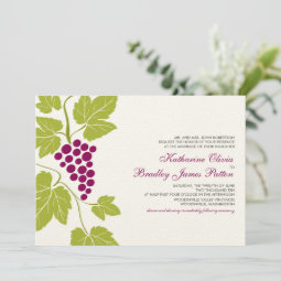 Grape Vines Wedding Invitation | Zazzle