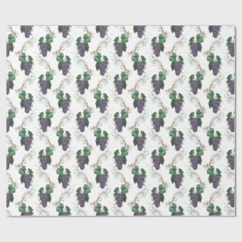Grape wine pattern wrapping paper | Zazzle