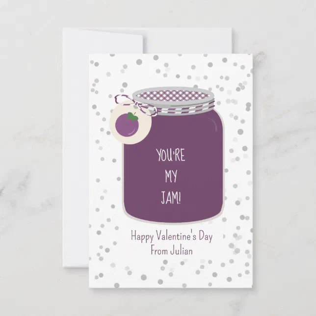 Grape You're My Jam Photo Classroom Valentine Card | Zazzle