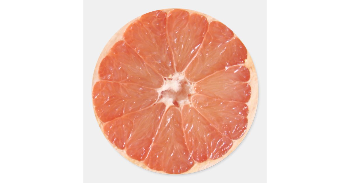 Grapefruit Slice Classic Round Sticker | Zazzle