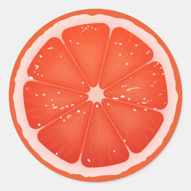 Grapefruit Slice Classic Round Sticker | Zazzle