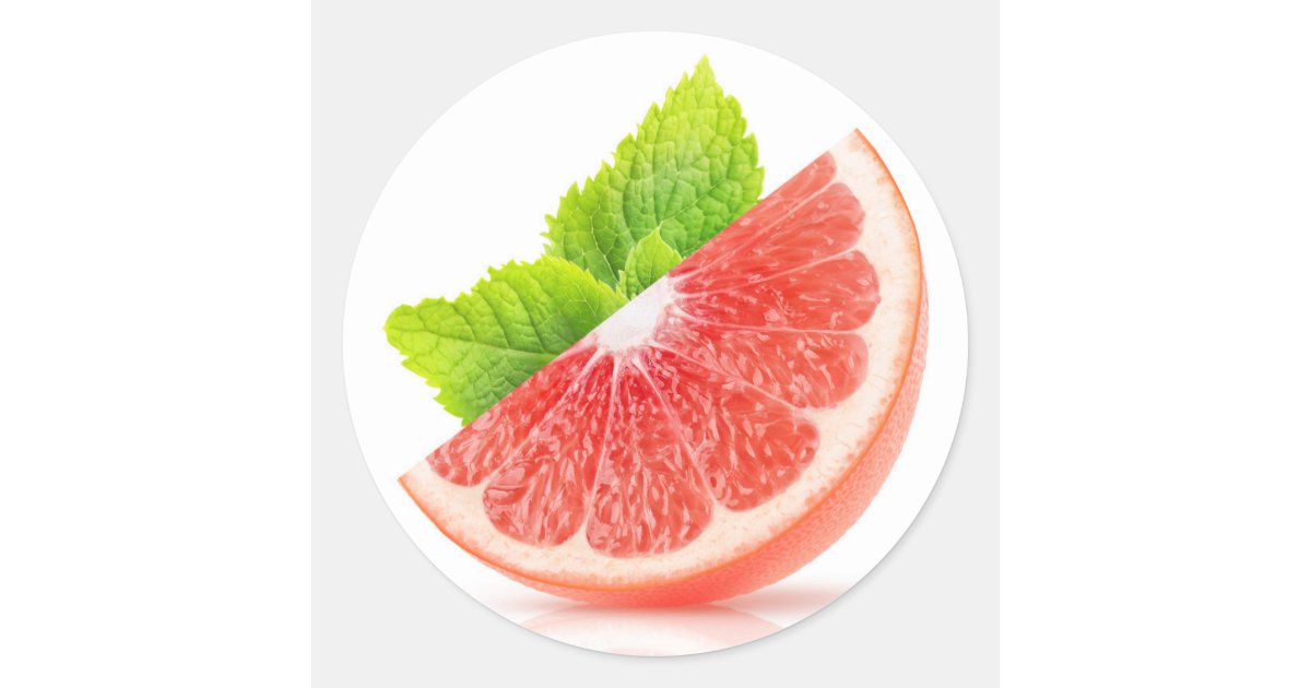 Grapefruit slice classic round sticker | Zazzle