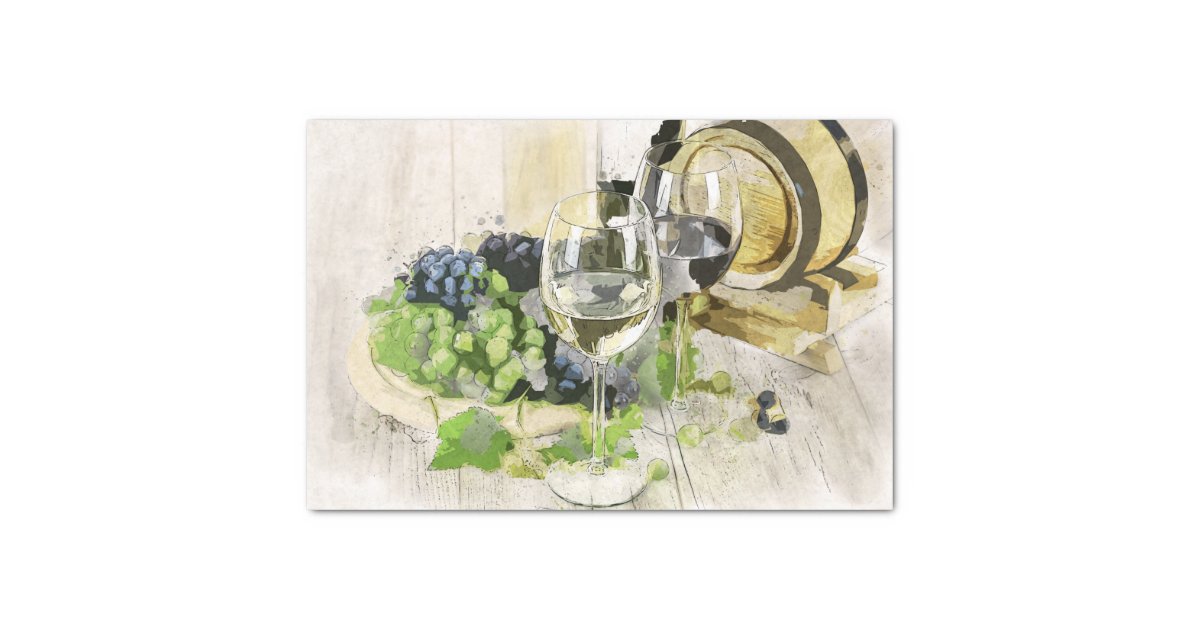 grapes and wine tissue paper | Zazzle