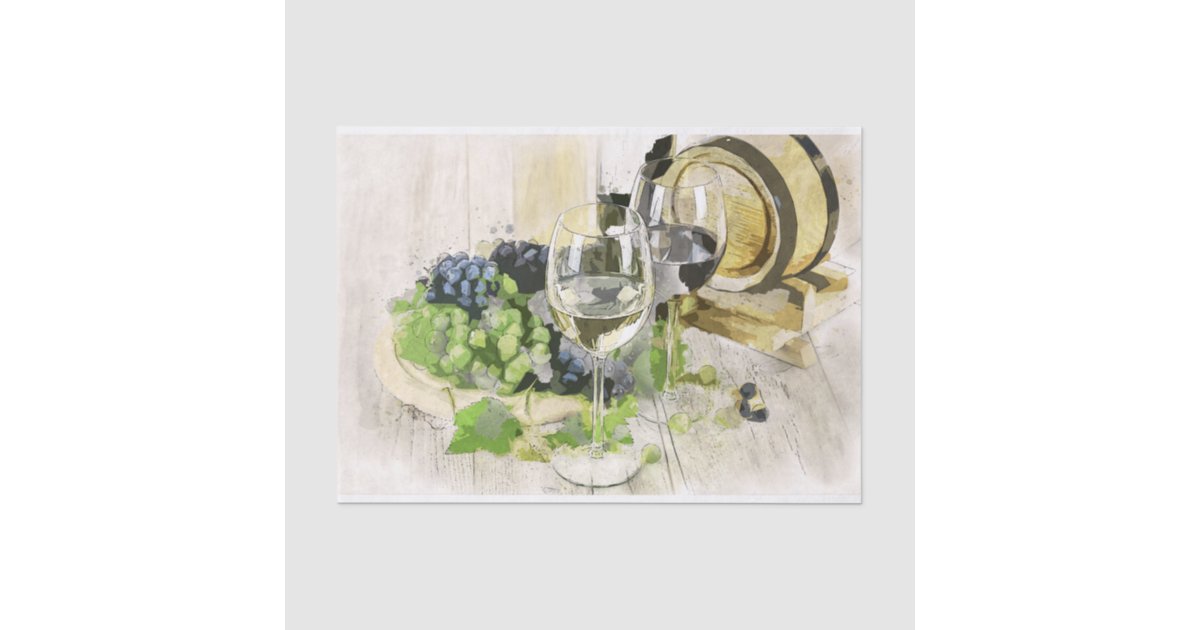 grapes and wine tissue paper | Zazzle