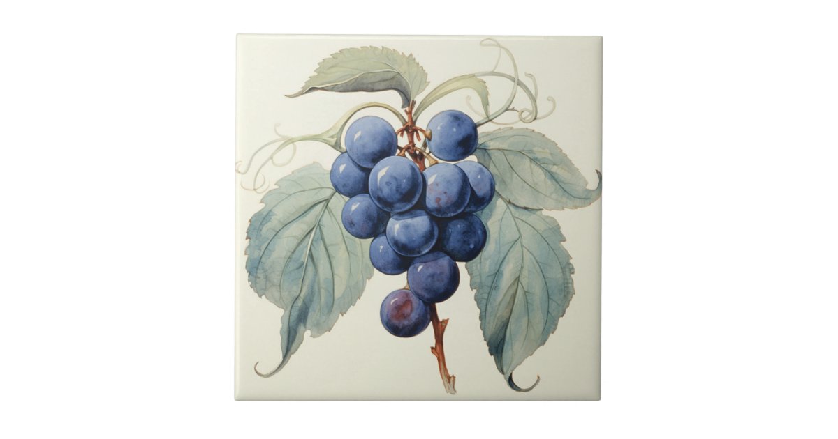 Grapes Ceramic Tile | Zazzle