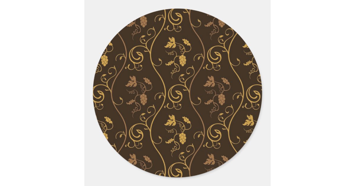 Grapes décor classic round sticker | Zazzle