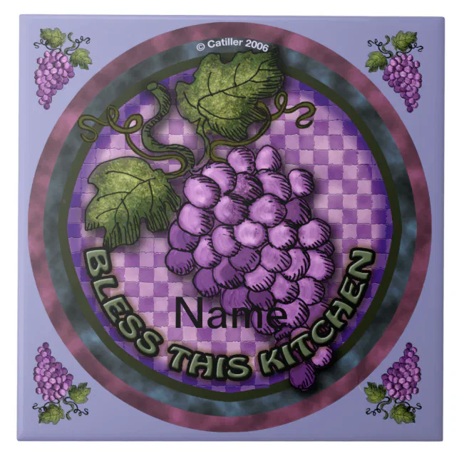 Grapes Kitchen Tile | Zazzle