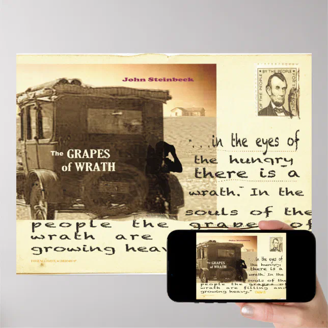 Grapes of Wrath image/text Poster | Zazzle