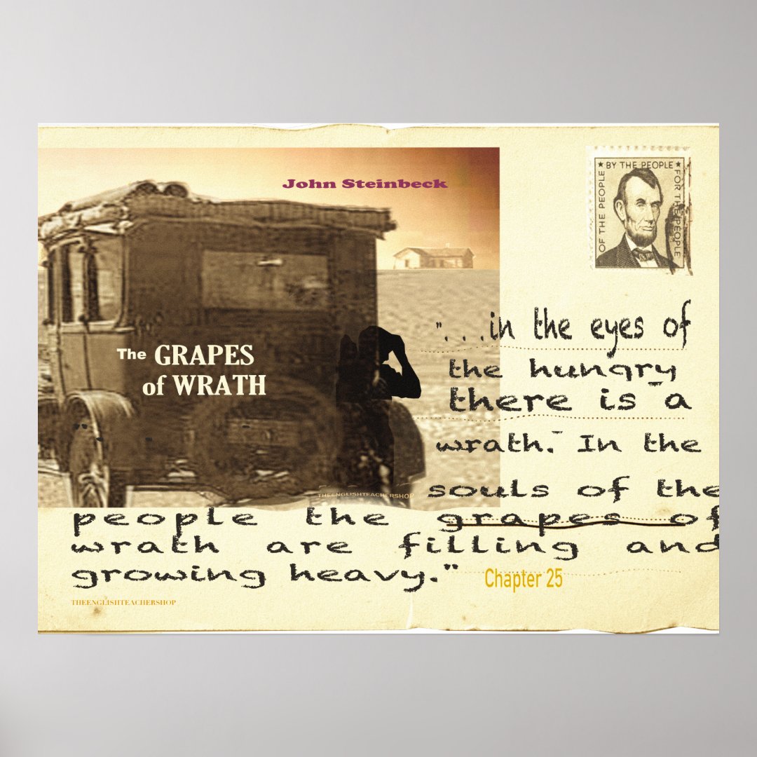 Grapes of Wrath image/text Poster | Zazzle