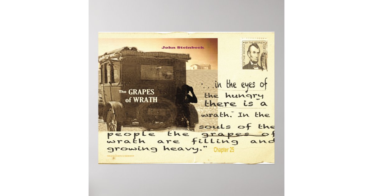Grapes of Wrath image/text Poster | Zazzle