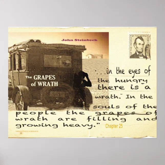 Grapes of Wrath image/text Poster | Zazzle
