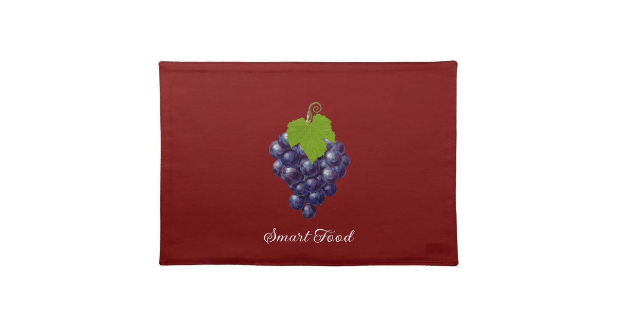 Grapes on Maroon Cloth Placemat | Zazzle