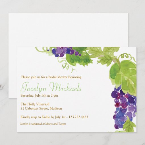 Grapes on the Vine Party Invitation | Zazzle
