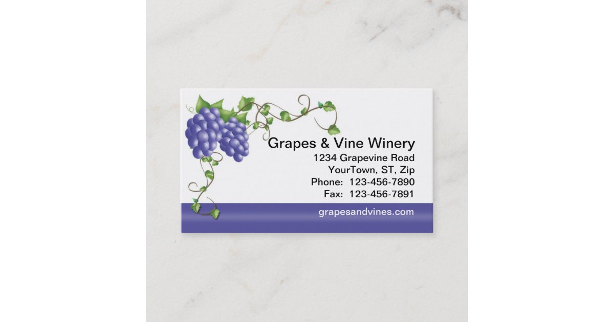 Grapes & Vine Business Card | Zazzle