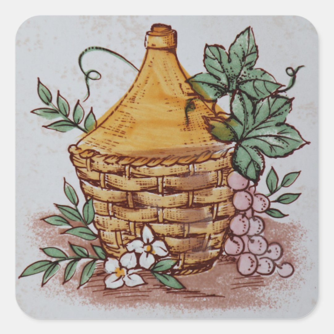 grapes wine bottle stickers | Zazzle