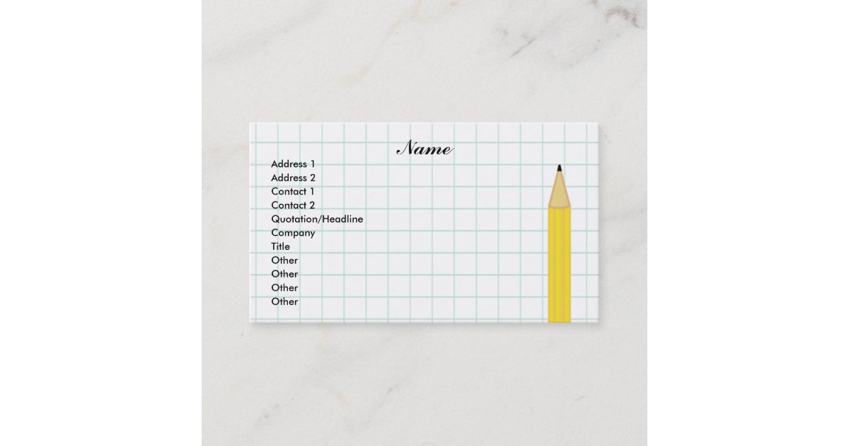 Graph Paper Business Card | Zazzle