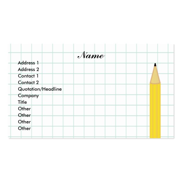 Graph Paper Business Card Template