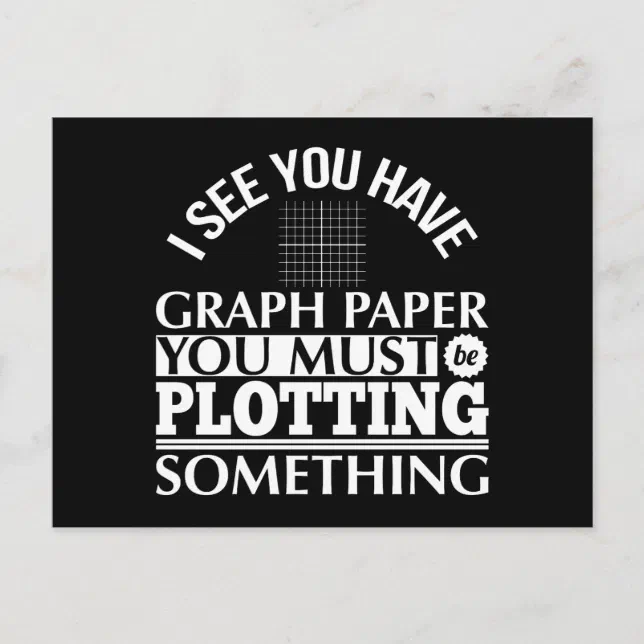Graph Paper Plotting Something Pun Math Teacher Postcard | Zazzle