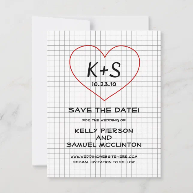 Graph Paper Save the Date | Zazzle