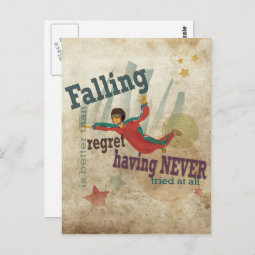 Graphic Art with motivational message: Skydiving Postcard | Zazzle