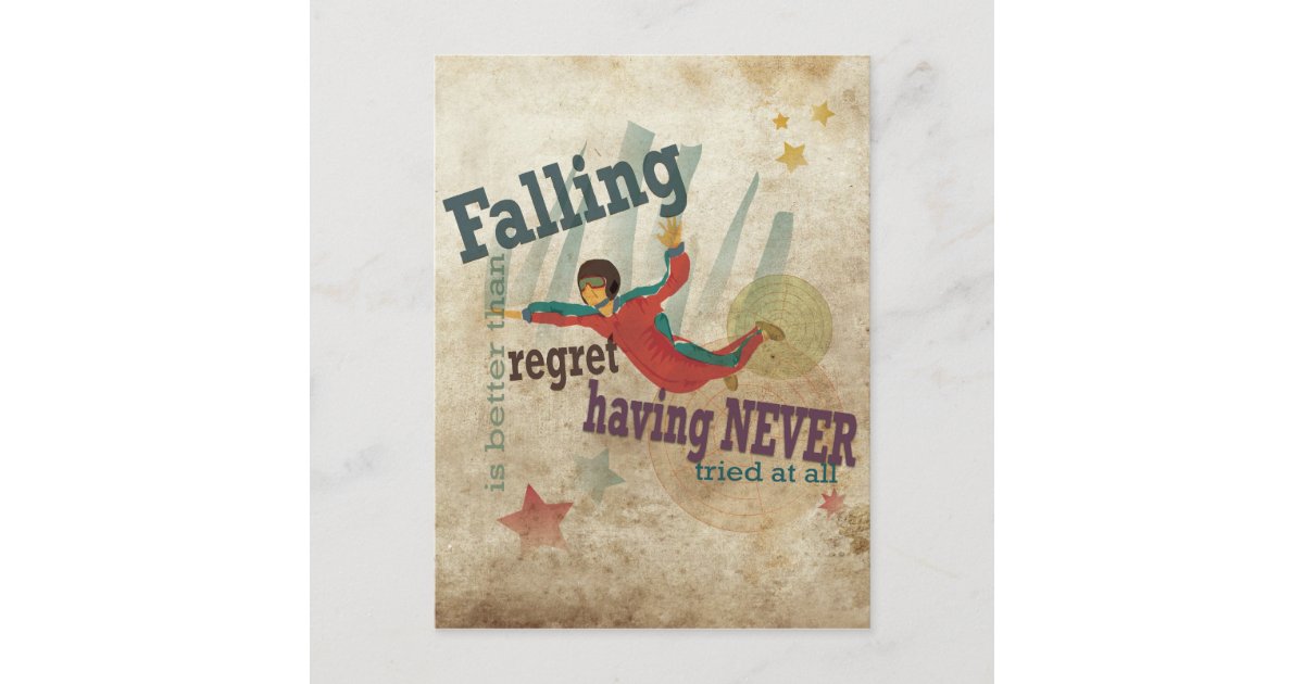 Graphic Art with motivational message: Skydiving Postcard | Zazzle
