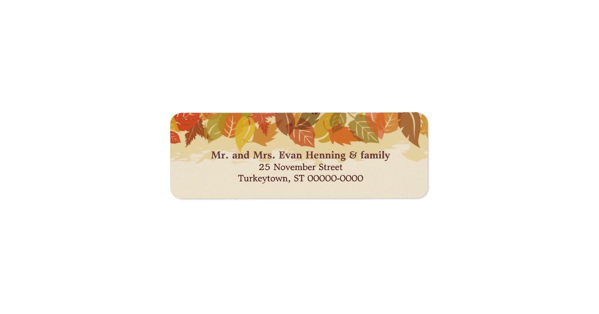 Graphic Autumn Leaves Label | Zazzle