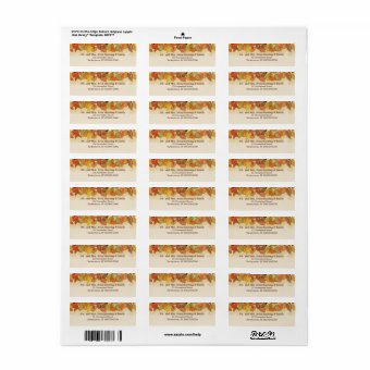 Graphic Autumn Leaves Label | Zazzle