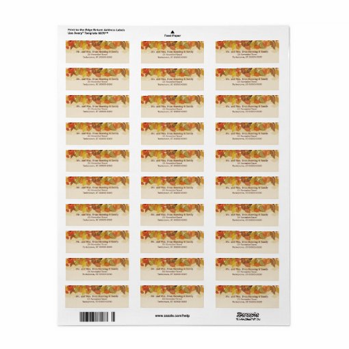 Graphic Autumn Leaves Label | Zazzle