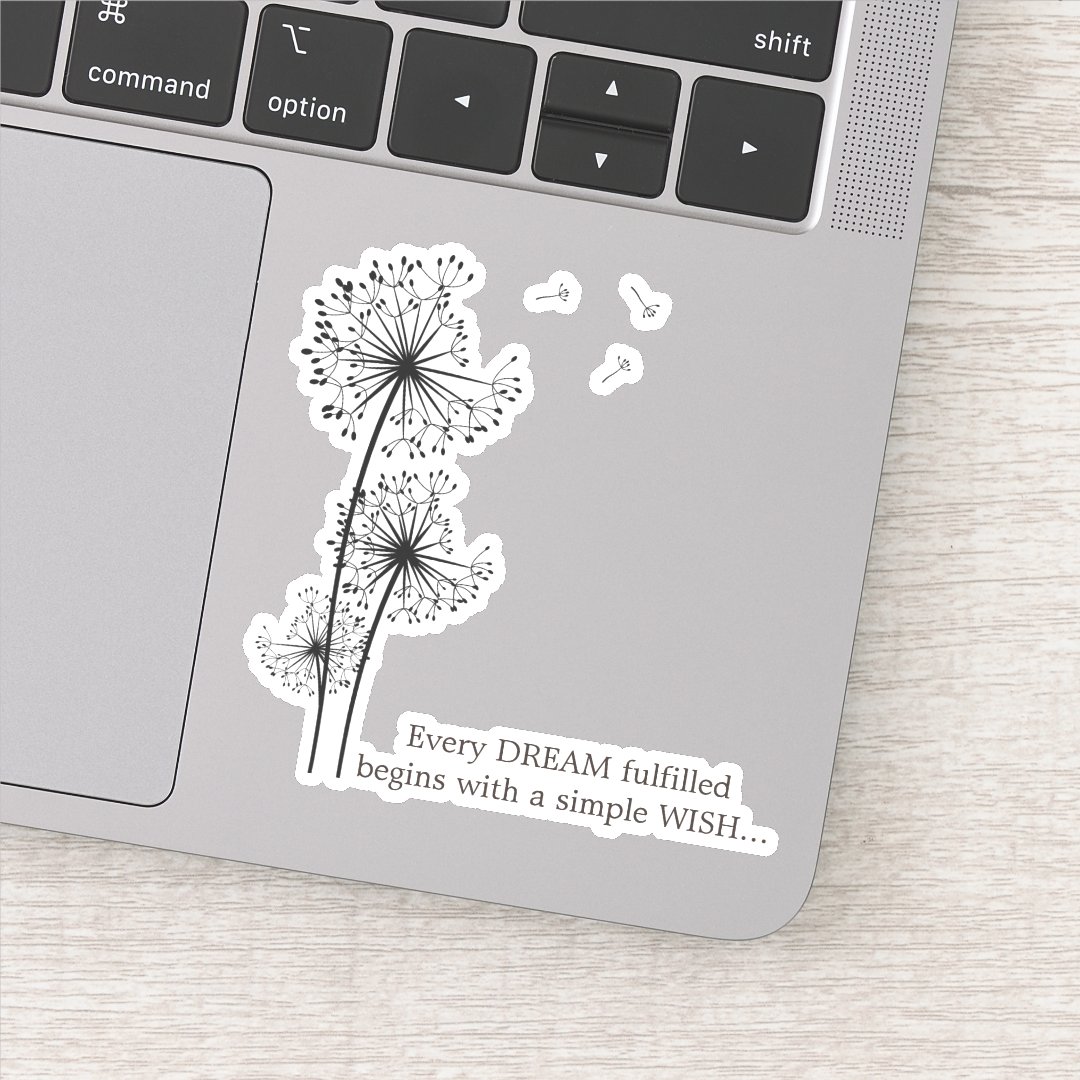 Graphic Dandelion Wish Sticker | Zazzle
