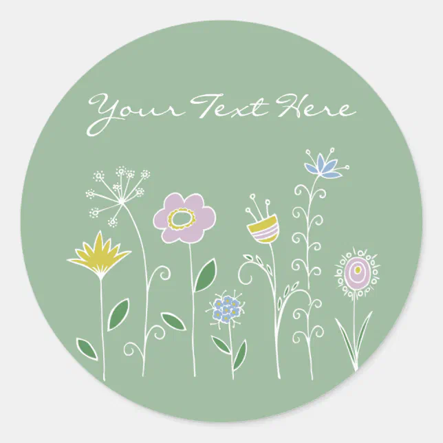 Graphic flower design classic round sticker | Zazzle