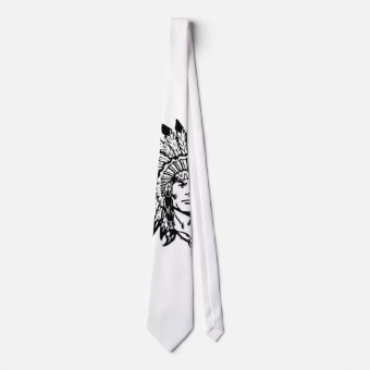 graphic for native red indian on neck tie | Zazzle