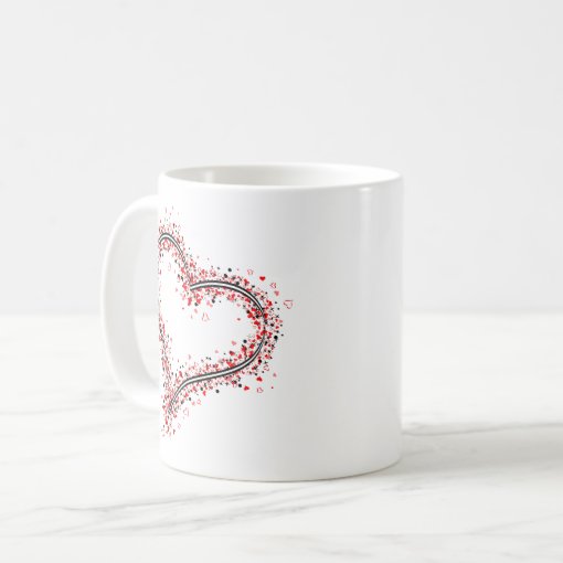 Graphic heart shape composed of many hearts coffee mug | Zazzle