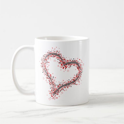 Graphic heart shape composed of many hearts coffee mug | Zazzle
