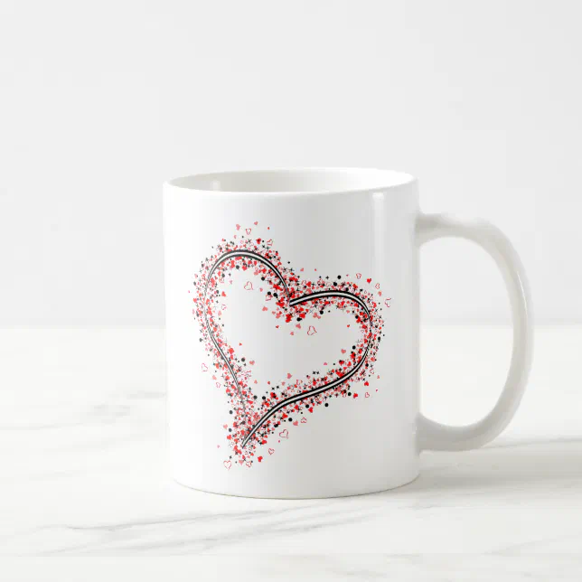 Graphic heart shape composed of many hearts coffee mug | Zazzle