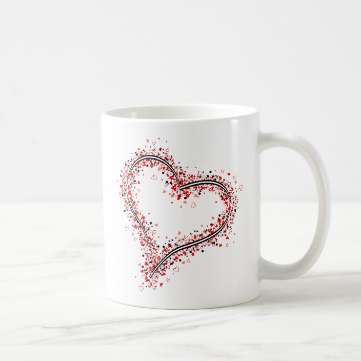 Graphic heart shape composed of many hearts coffee mug | Zazzle.com