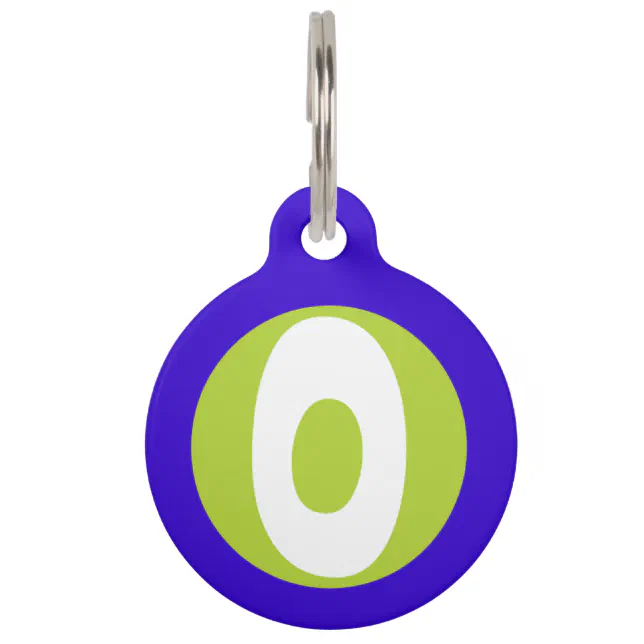 Graphic Lowercase Letter O Custom Initial Pet Tag | Zazzle