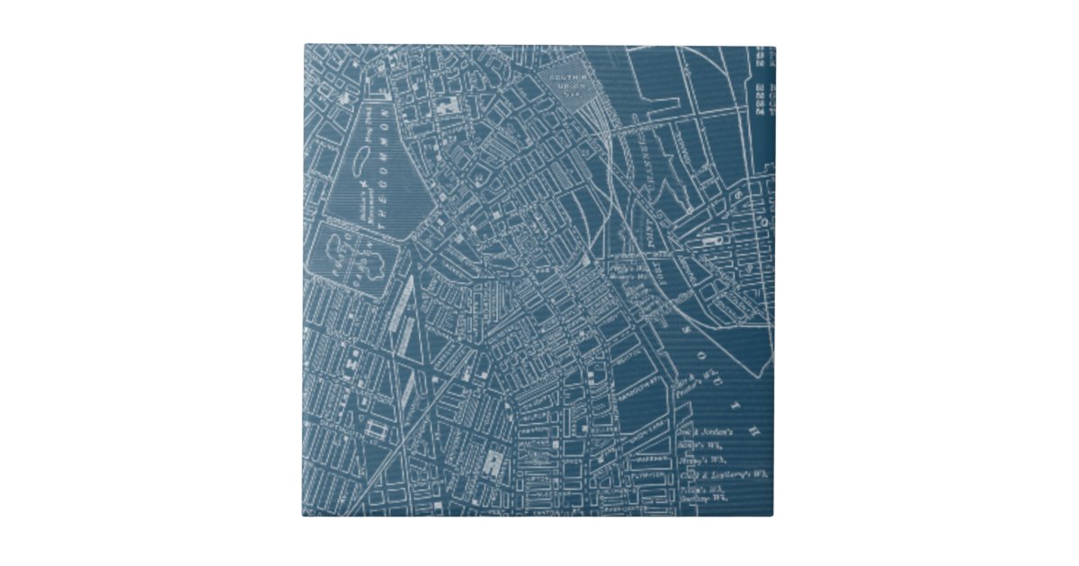 Graphic Map of Boston Ceramic Tile | Zazzle